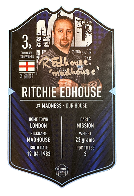 SIGNED Exclusive Richie Edhouse Mini Ultimate Darts Card
