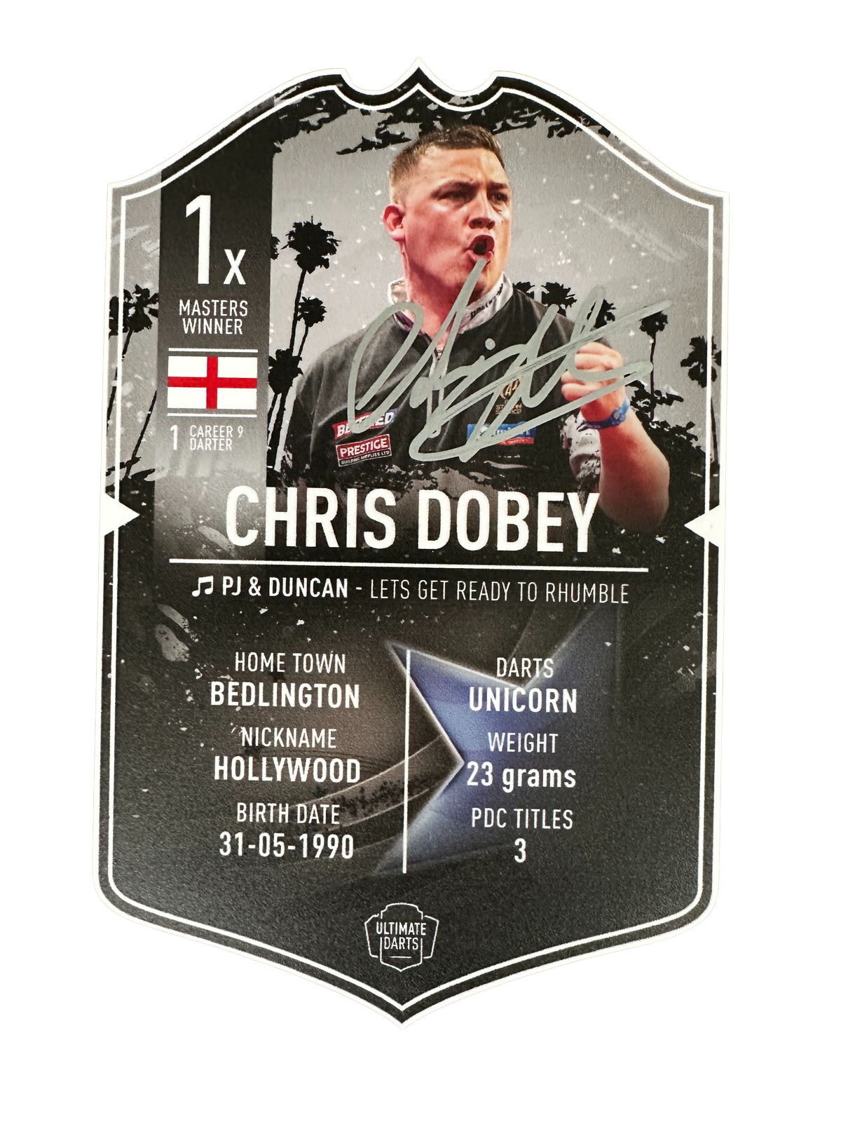 SIGNED Exclusive Chris Dobey Mini Ultimate Darts Card