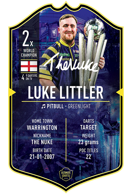 PRE-ORDER SIGNED LUKE LITTLER World Champion 2026 Ultimate Darts Card