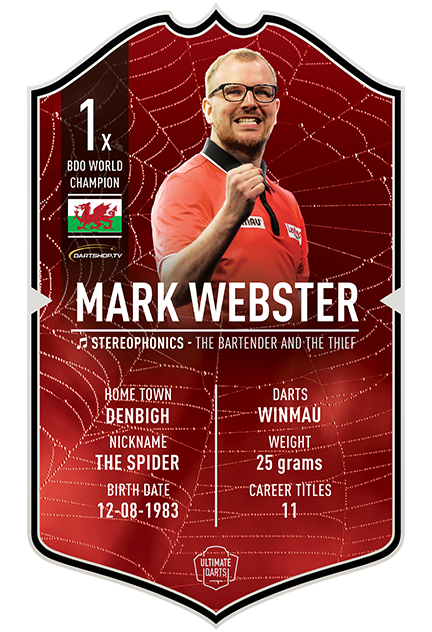 MARK WEBSTER ULTIMATE DARTS CARD