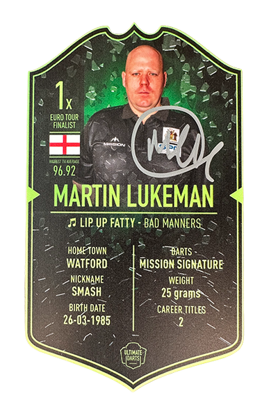 Exclusive Martin Lukeman *Signed* Mini Ultimate Darts Card