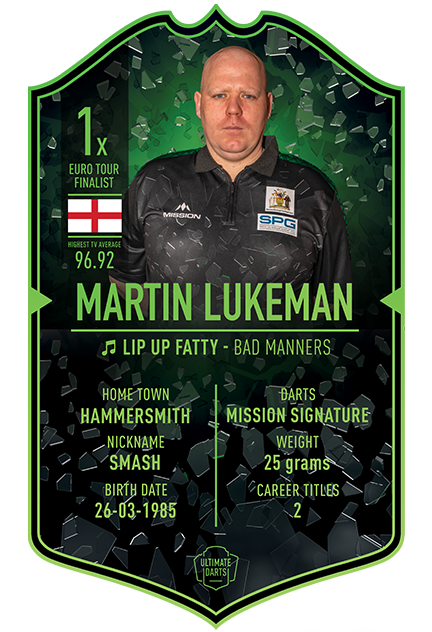 MARTIN LUKEMAN ULTIMATE DARTS CARD