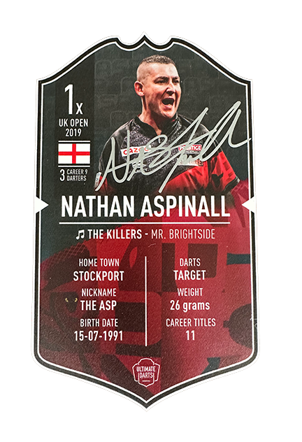 SIGNED Exclusive Nathan Aspinall Mini Ultimate Darts Card
