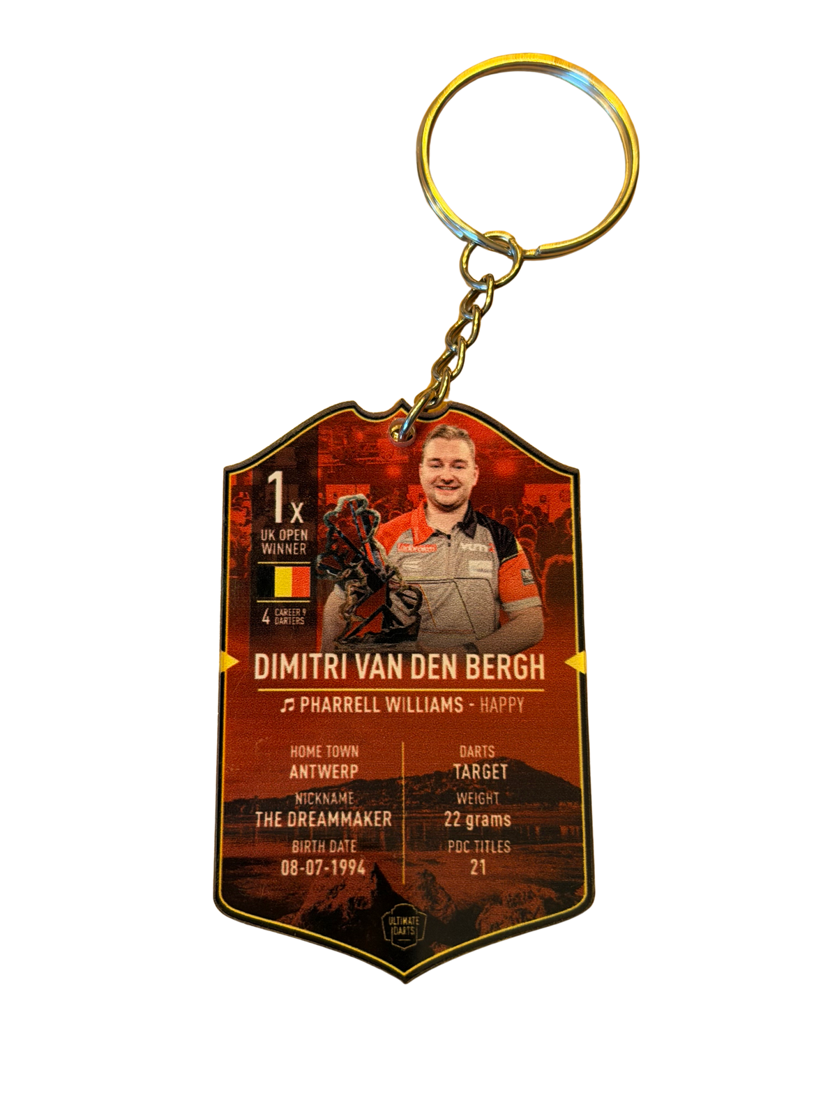 DIMITRI VAN DEN BERGH ULTIMATE DARTS KEYCHAIN